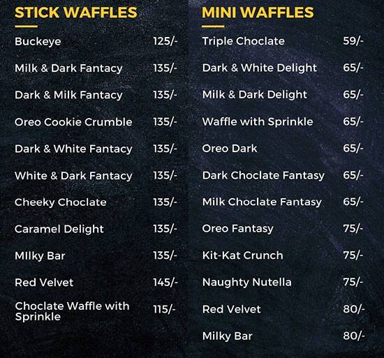 Menu of Way Up Waffles, Kukatpally, Hyderabad