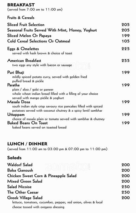 Tamarind - Fariyas Hotel Menu, Menu for Tamarind - Fariyas Hotel ...