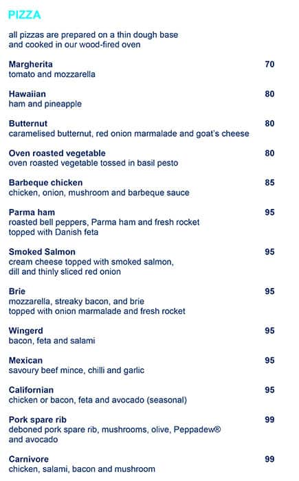 Menu at Die Wingerd restaurant, Stellenbosch, Protea Hotel by Marriott