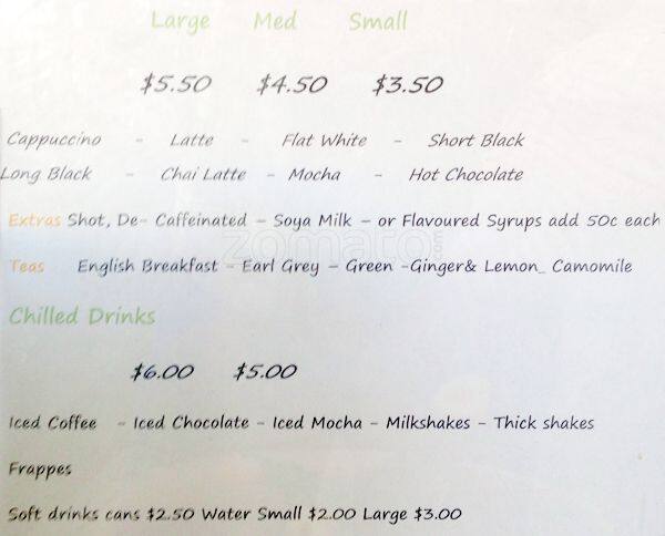 Menu at Flinders Coffee cafe, Wynnum, 182 Bay Terrace