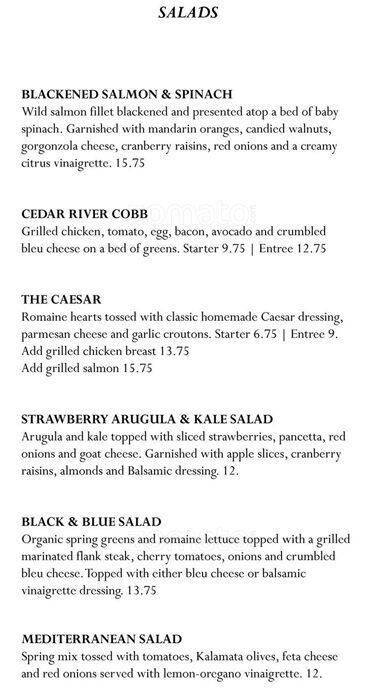 Menu at RiverRock Grill restaurant, Renton
