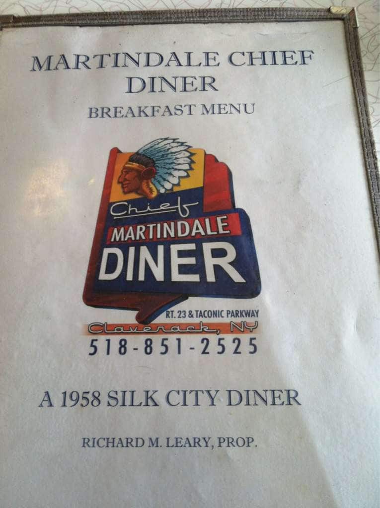 Menu at Martindale Chief Diner restaurant, Copake Lake, New York 23 ...