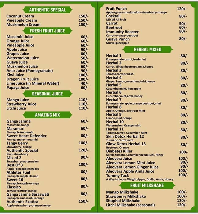 Menu of Pind Patiyala, Khar, Mumbai