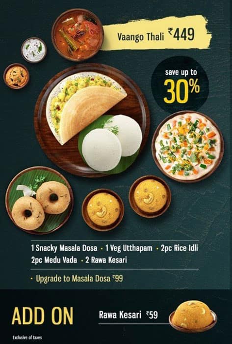 Menu of Vaango!, Sector 38, Noida