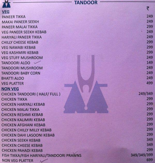 Menu at Temptation, Mumbai, 355 Ramdas Nayak Road