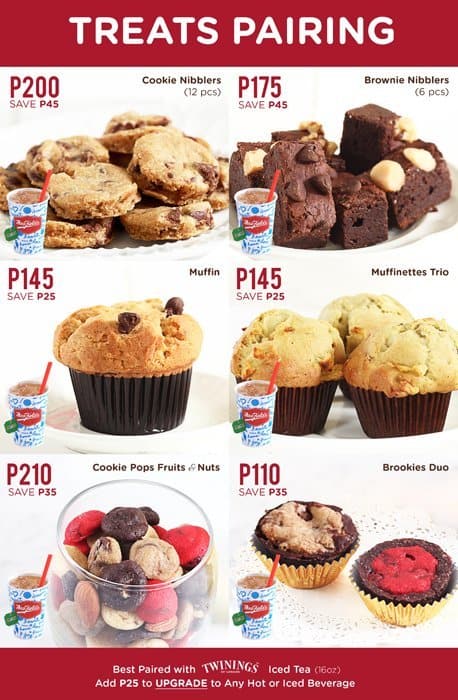 Menu at Mrs. Fields cafe, Pasig, Estancia Mall