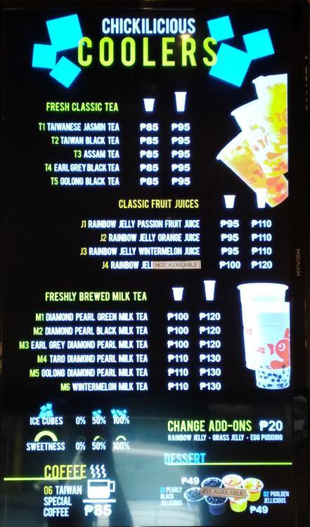 Carta del restaurante Chickilicious XXL Fried Chicken, Ciudad Quezon