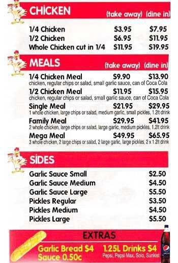 Menu at Hot Box pizzeria, North Parramatta