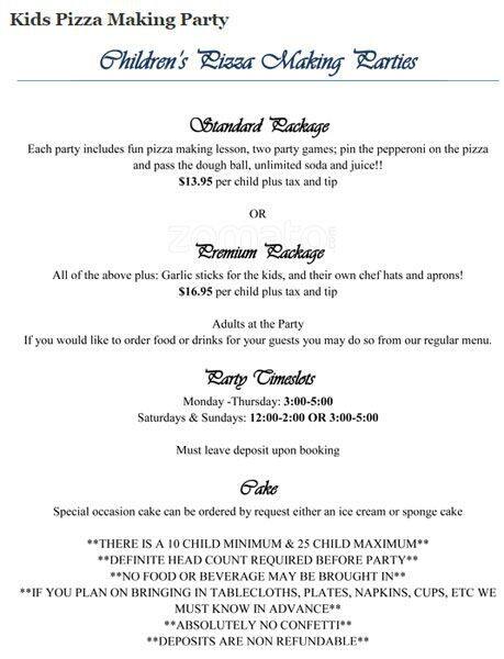 Menu at Jimmy Max pizzeria, Bayonne, 280 Watchogue Rd