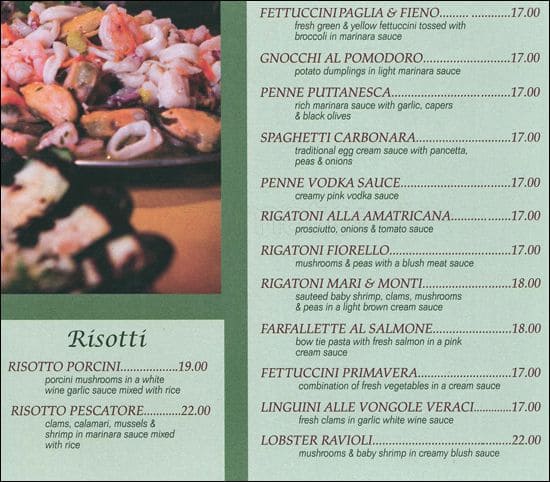 Menu at Fiorello's Cafe, West Chester