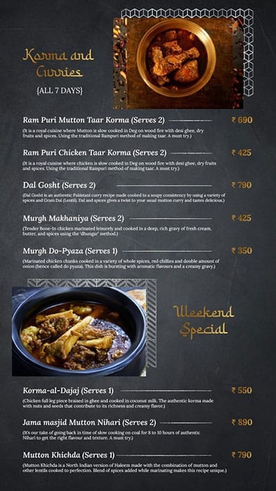 Menu of Noshe Jaan, Jogeshwari, Mumbai