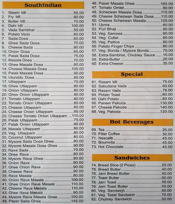 Cafe Udipi Menu, Menu for Cafe Udipi, Chembur, Mumbai - Zomato