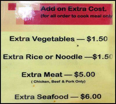 Menu at Hang Seng Food Bar, Christchurch