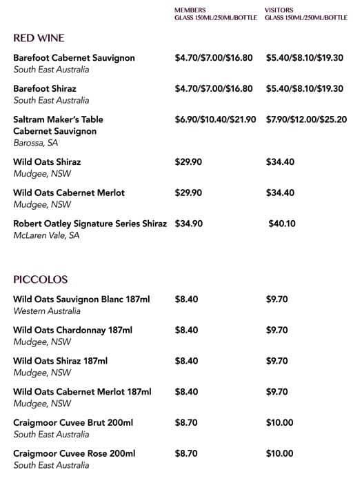 Menu at Lakeside Golf Club Camden, Gledswood Hills