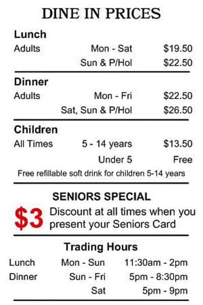 Menu at Fresh Choice Restaurant, Sturt