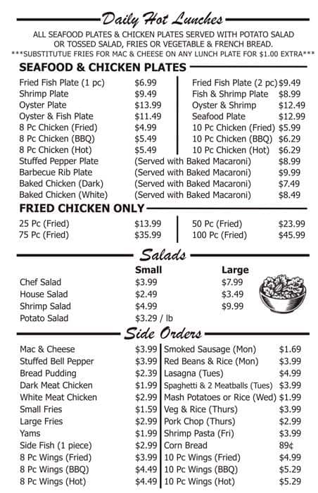 Menu at TRIANGLE DELI restaurant, New Orleans, N Broad St