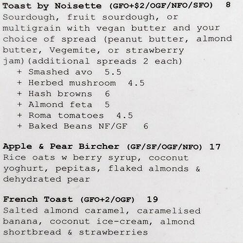 Menu at Power Plant restaurant, Templestowe