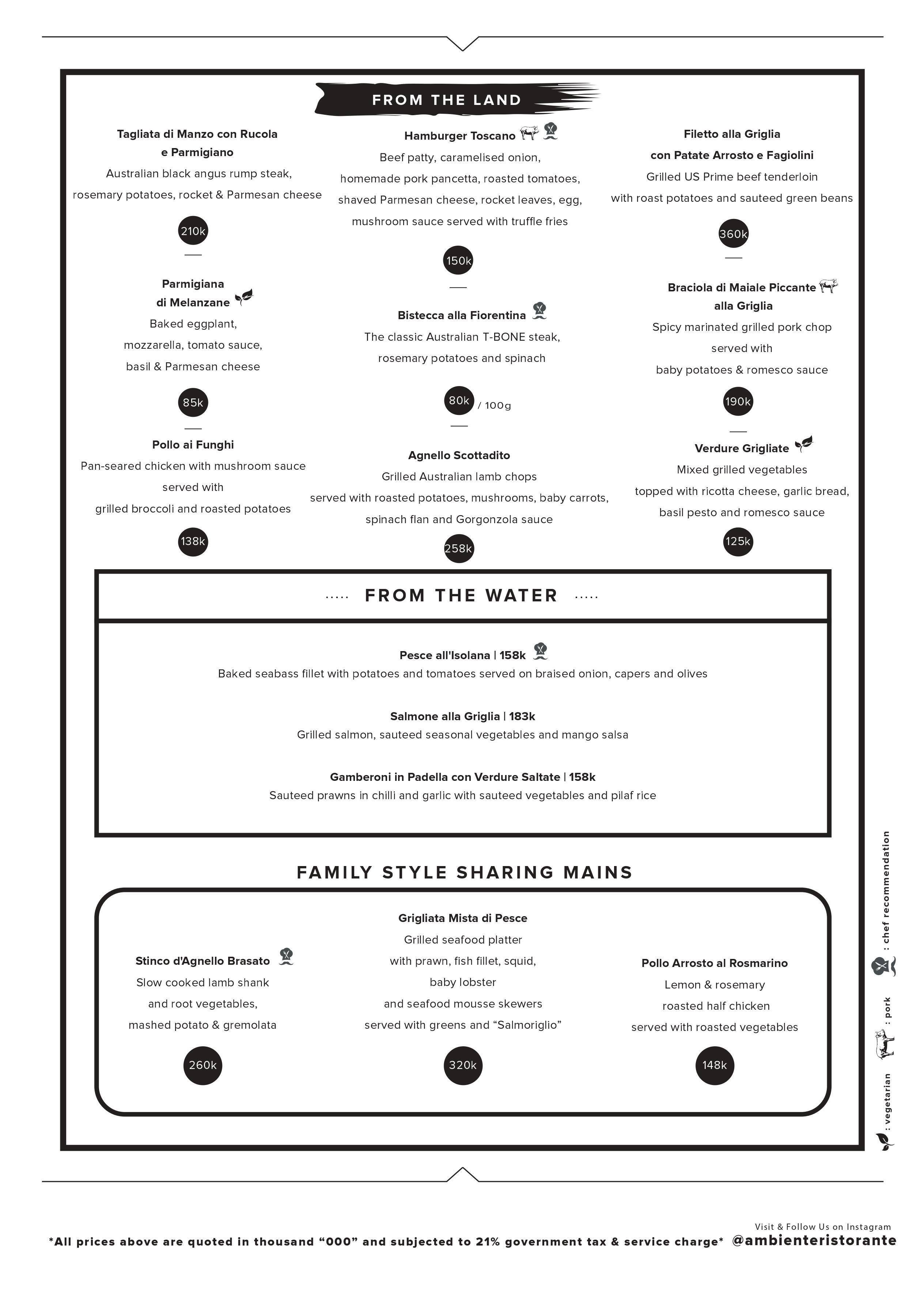 Menu at Ambiente Ristorante - Aryaduta Jakarta, Jakarta