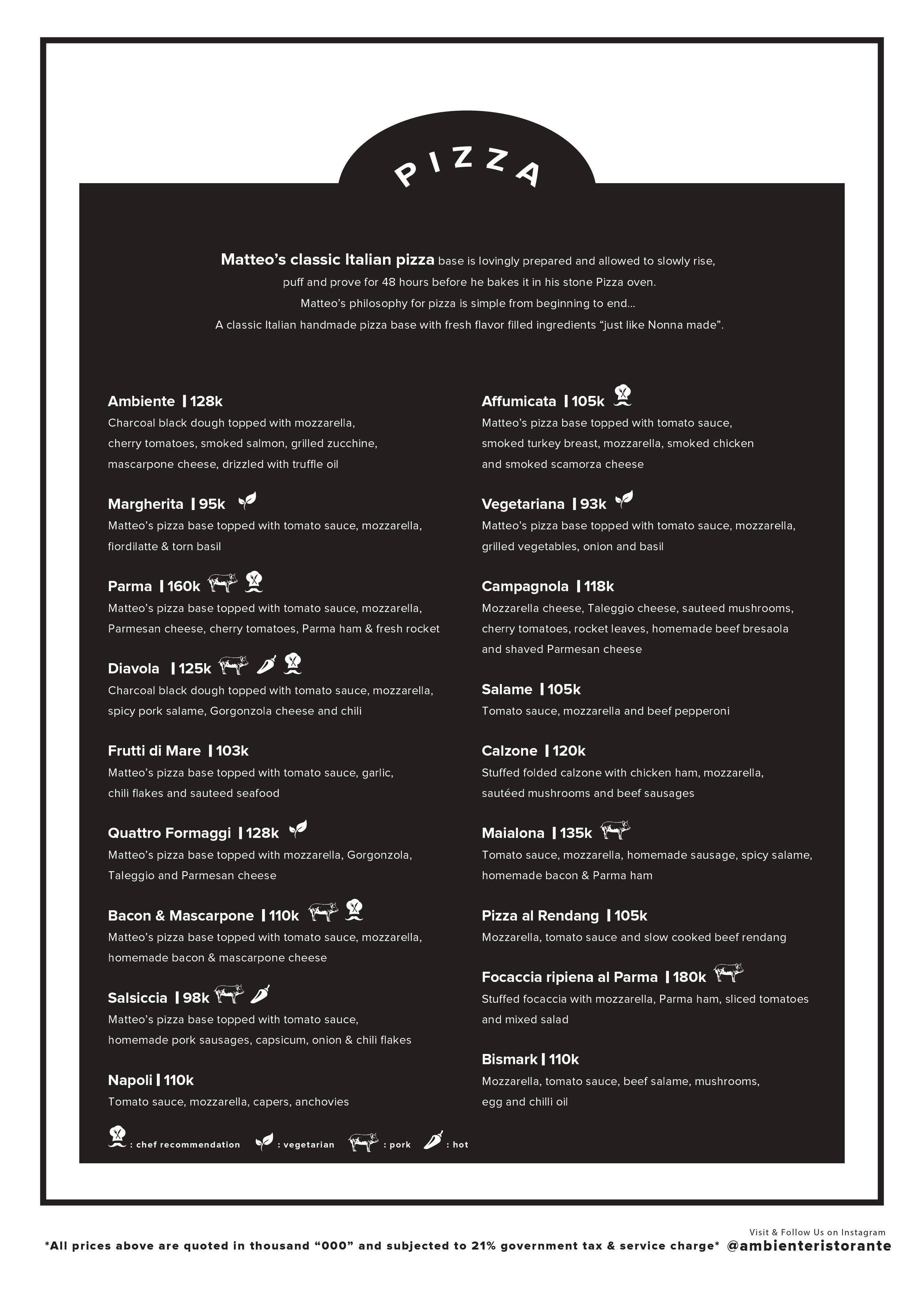 Menu at Ambiente Ristorante - Aryaduta Jakarta, Jakarta