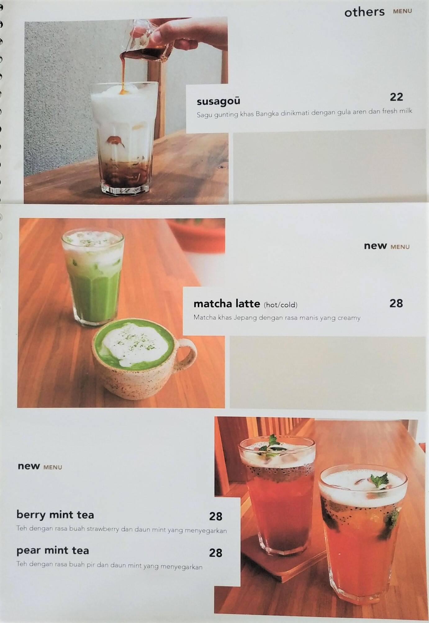 Menu at oū tu cafe, West Jakarta
