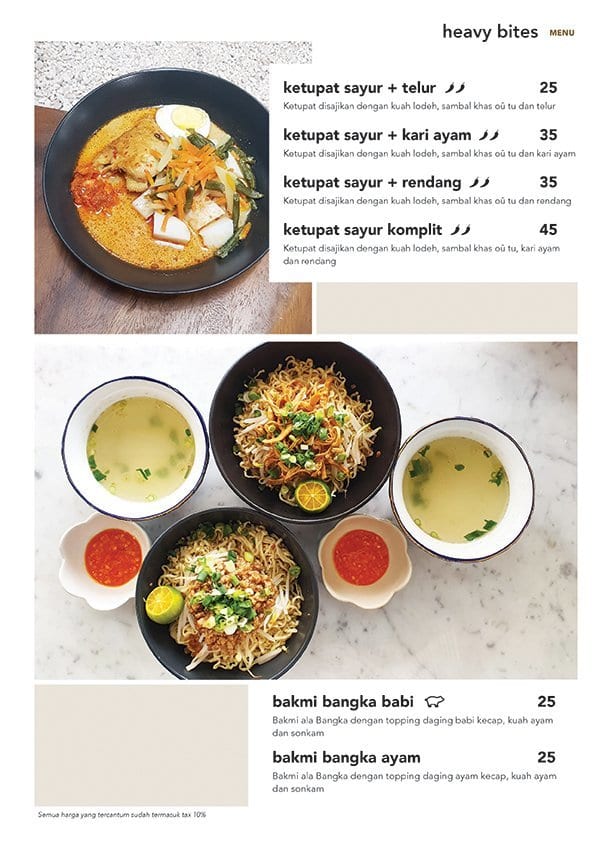 Menu at oū tu cafe, West Jakarta