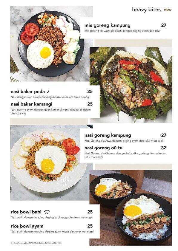 Menu at oū tu cafe, West Jakarta