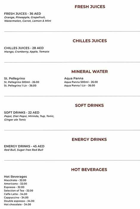 Menu of Sloane's - Grosvenor House, Dubai Marina, Dubai