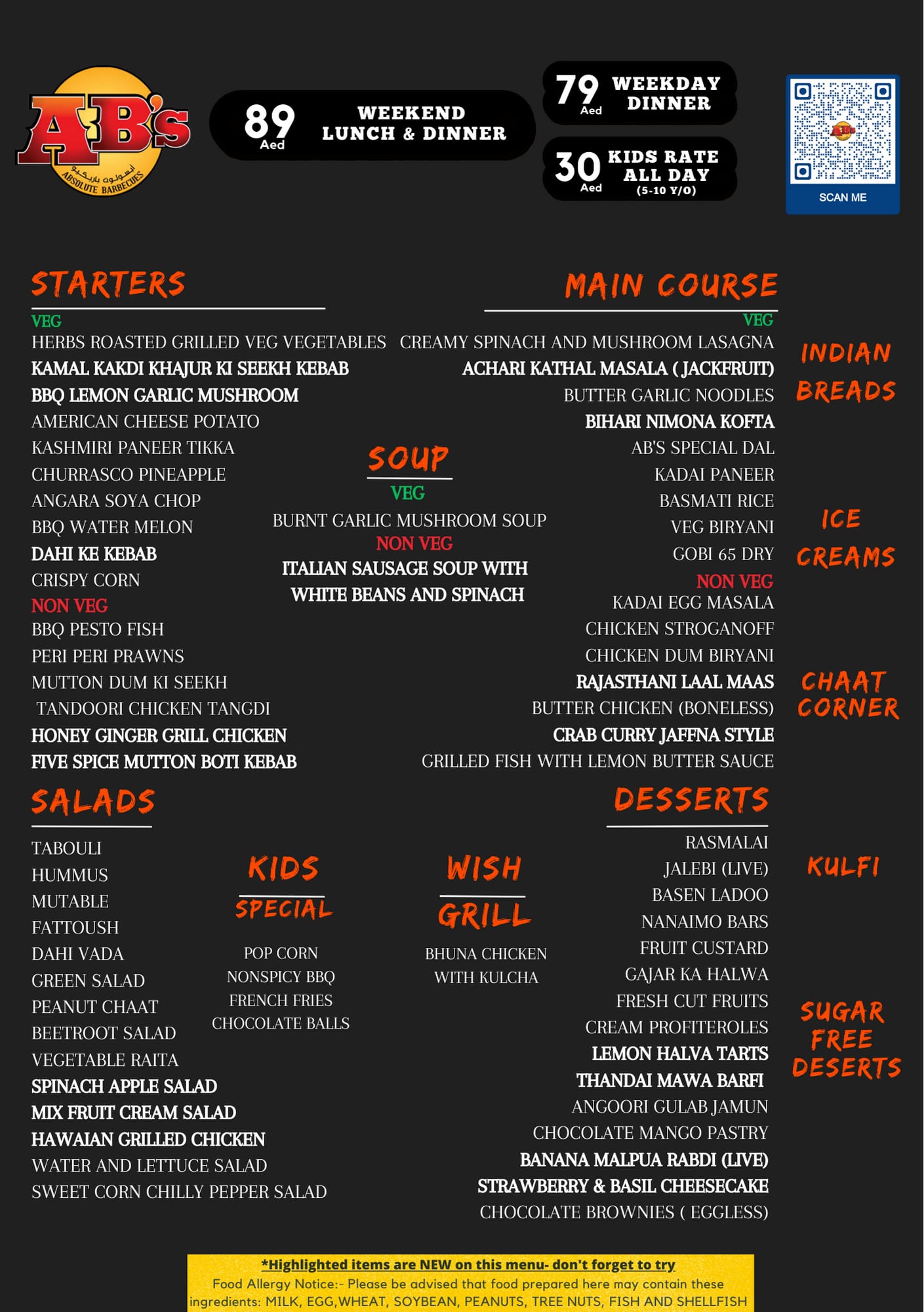 Menu at Absolute Barbecues, Dubai, Mezzanine floor Centurion Star Tower ...