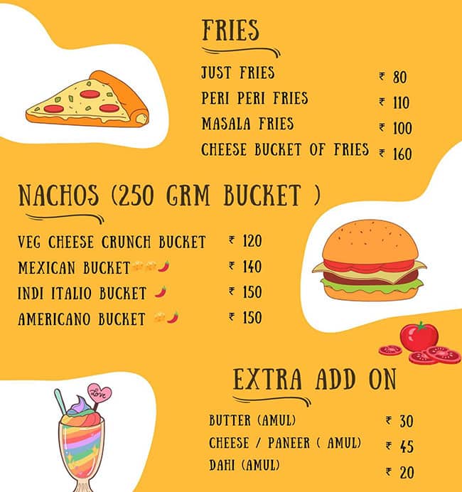 Menu of Bethak Cafe, Gota, Ahmedabad