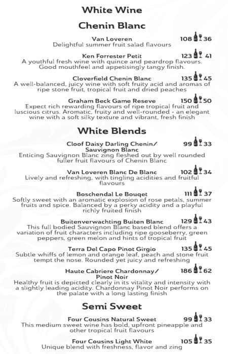 Menu at Rhapsody's-Sunnyside restaurant, Pretoria, Shop L2-33 Sunnypark ...