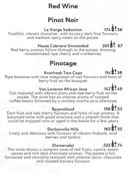 Menu at Rhapsody's-Sunnyside restaurant, Pretoria, Shop L2-33 Sunnypark ...