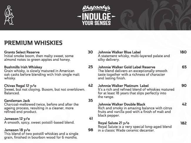 Menu at Rhapsody's-Sunnyside restaurant, Pretoria, Shop L2-33 Sunnypark ...