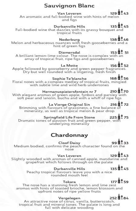 Menu at Rhapsody's-Sunnyside restaurant, Pretoria, Shop L2-33 Sunnypark ...