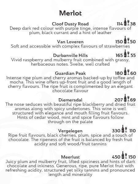 Menu at Rhapsody's-Sunnyside restaurant, Pretoria, Shop L2-33 Sunnypark ...