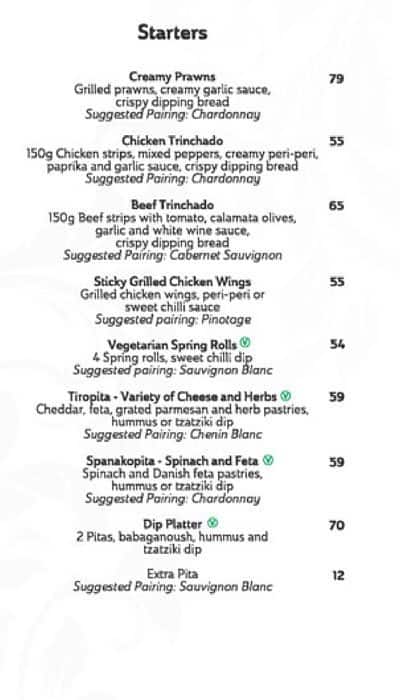 Menu at Rhapsody's-Sunnyside restaurant, Pretoria, Shop L2-33 Sunnypark ...