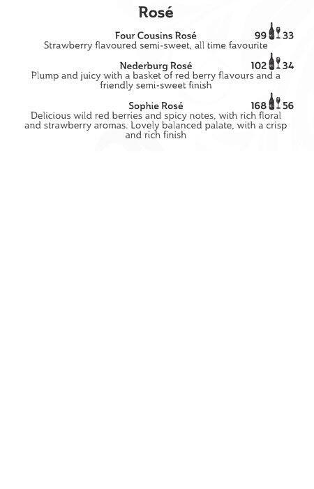 Menu at Rhapsody's-Sunnyside restaurant, Pretoria, Shop L2-33 Sunnypark ...