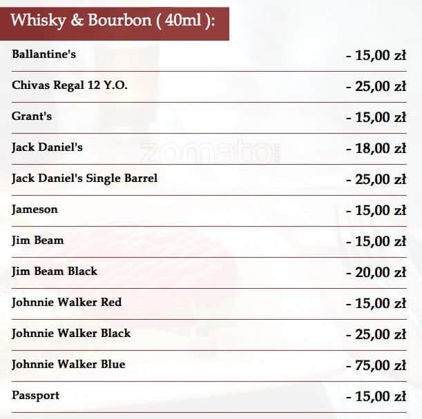 Menu at Piekarnia PUTKA restaurant, Warsaw, Obozowa 20