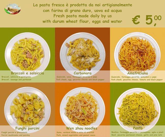 Menu at Il Pastaio di Roma restaurant, Rome