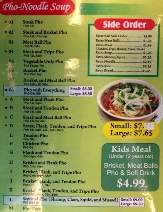 Pho for Life Menu, Menu for Pho for Life, Lakewood, Lakewood ...