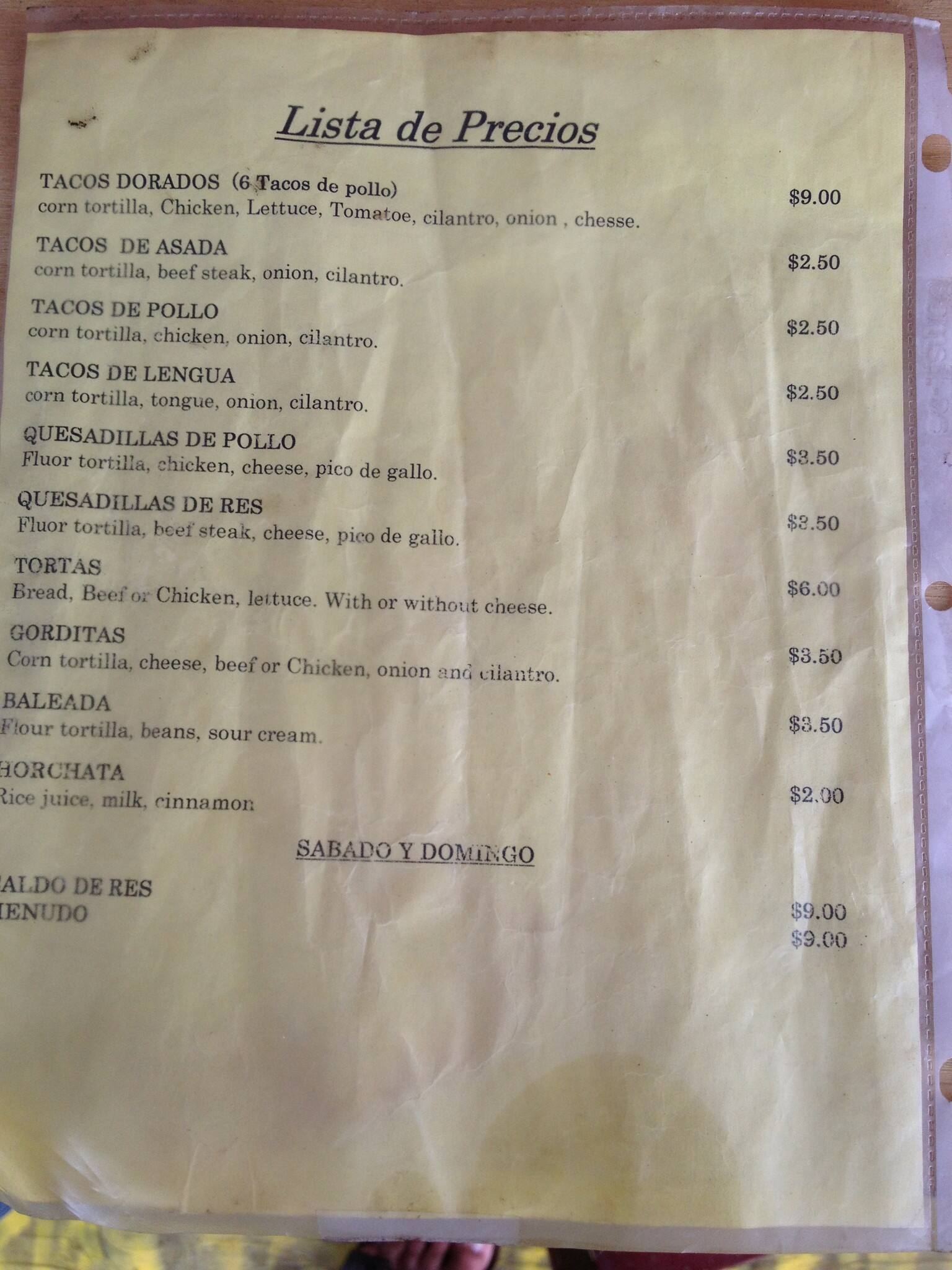 Taqueria Media Luna Menu, Menu for Taqueria Media Luna, Pensacola ...