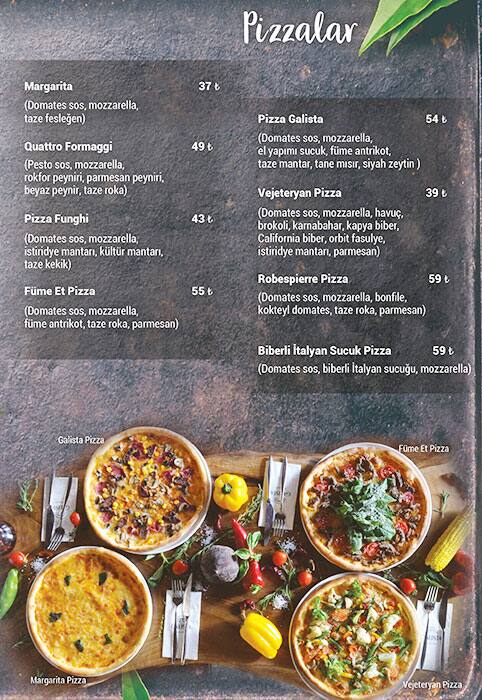 Menu at Galista Restaurant Bar, Istanbul