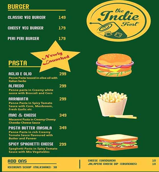 Menu at The Indie Frost, Chennai, 35