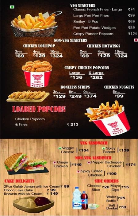 Menu at B2B The Fried Chicken, Coimbatore
