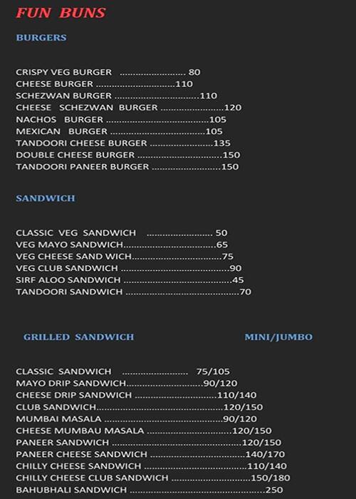 Menu of Hilton Snacks Corner, CBD-Belapur, Navi Mumbai