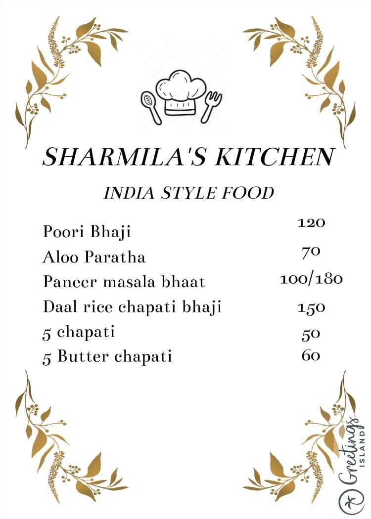 Menu of Sharmila's Kitchen, Nalasopara, Mumbai