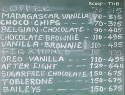 Menu at Kasa Gelato, New Delhi, N block market