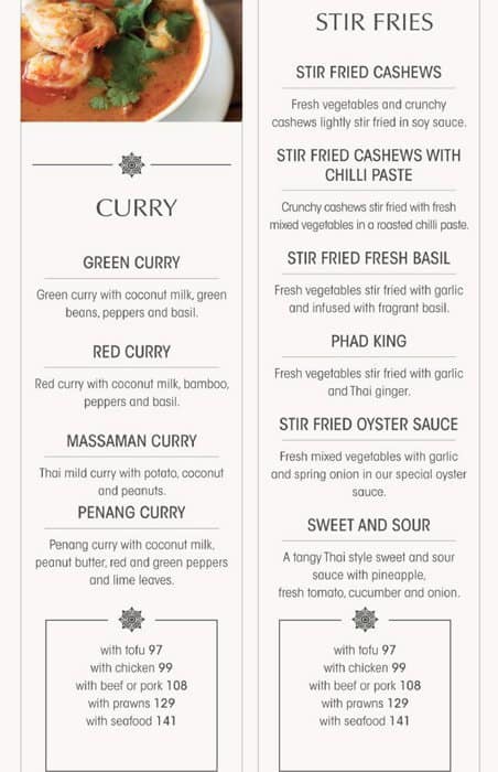 Menu at Erawan - Wynberg restaurant, Cape Town, 15 Wolfe St