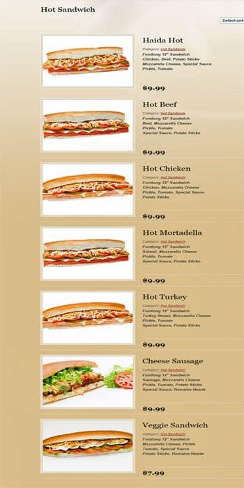 Menu at Haida Sandwich pizzeria, Toronto