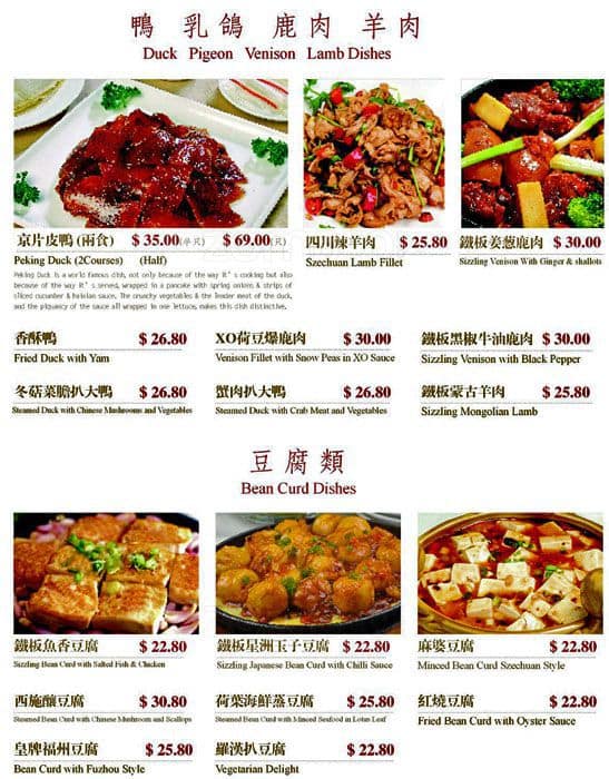Menu at Dragon Palace restaurant, Northbridge, 66 Francis St