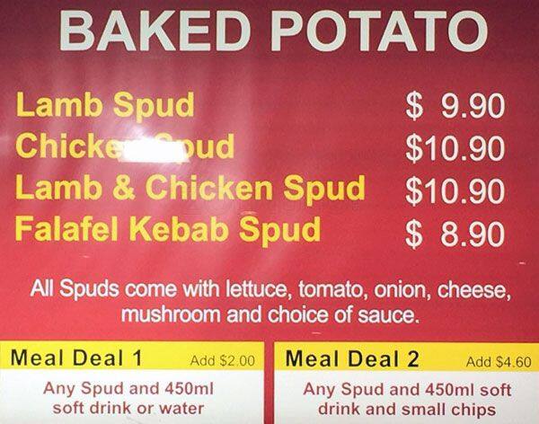 Menu at Ispa Kebab cafe, Biggera Waters